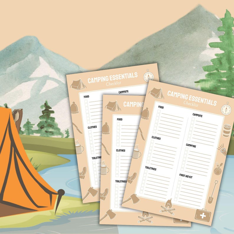 Editable Camping Checklist Printable Camping Pack List RV Camp ...