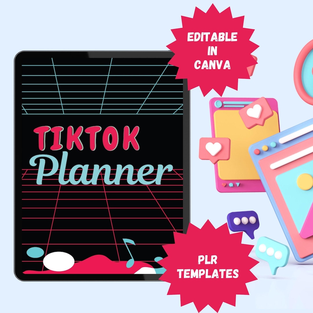 Digital Tiktok Planner Tiktok Content Planner Template PLR Tiktok ...
