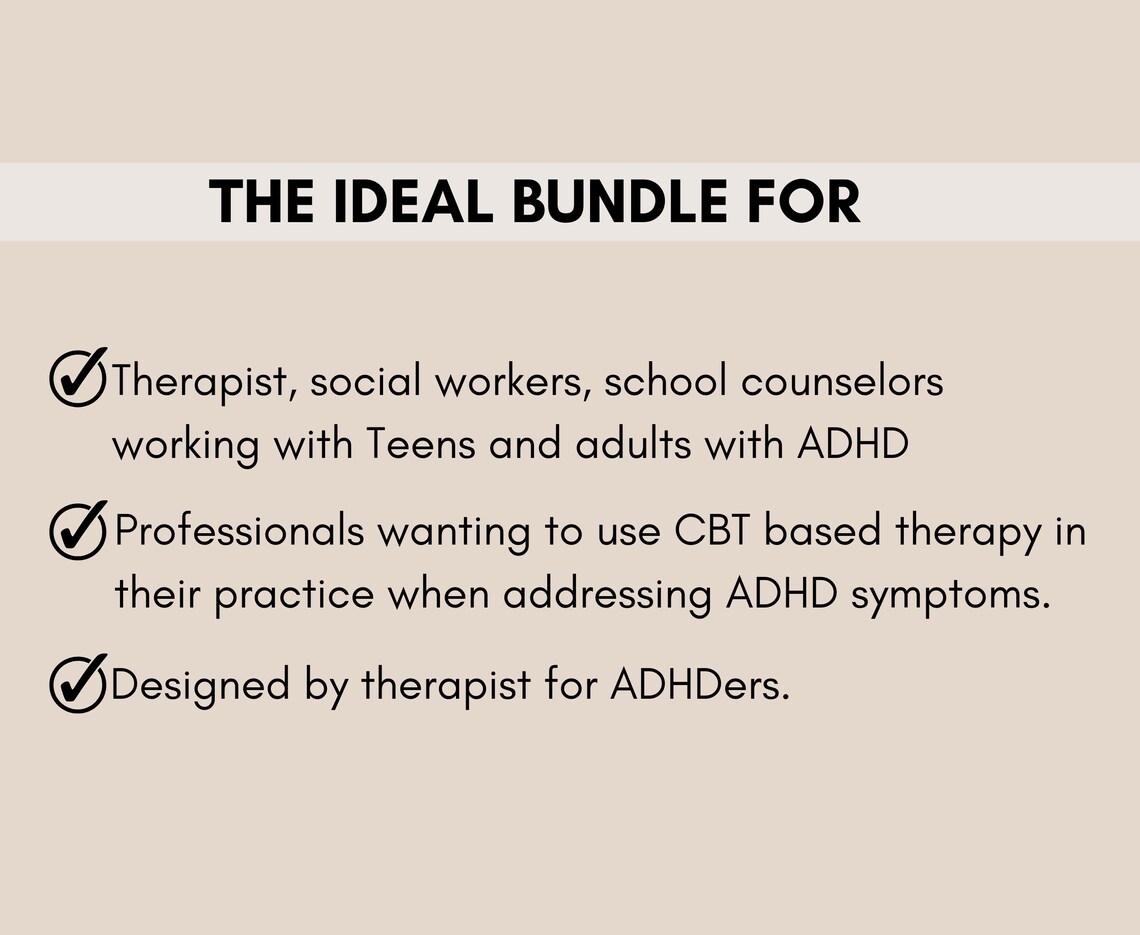 Ultimate ADHD Worksheets Mega Bundle for Adults & Teens, CBT for ADHD ...