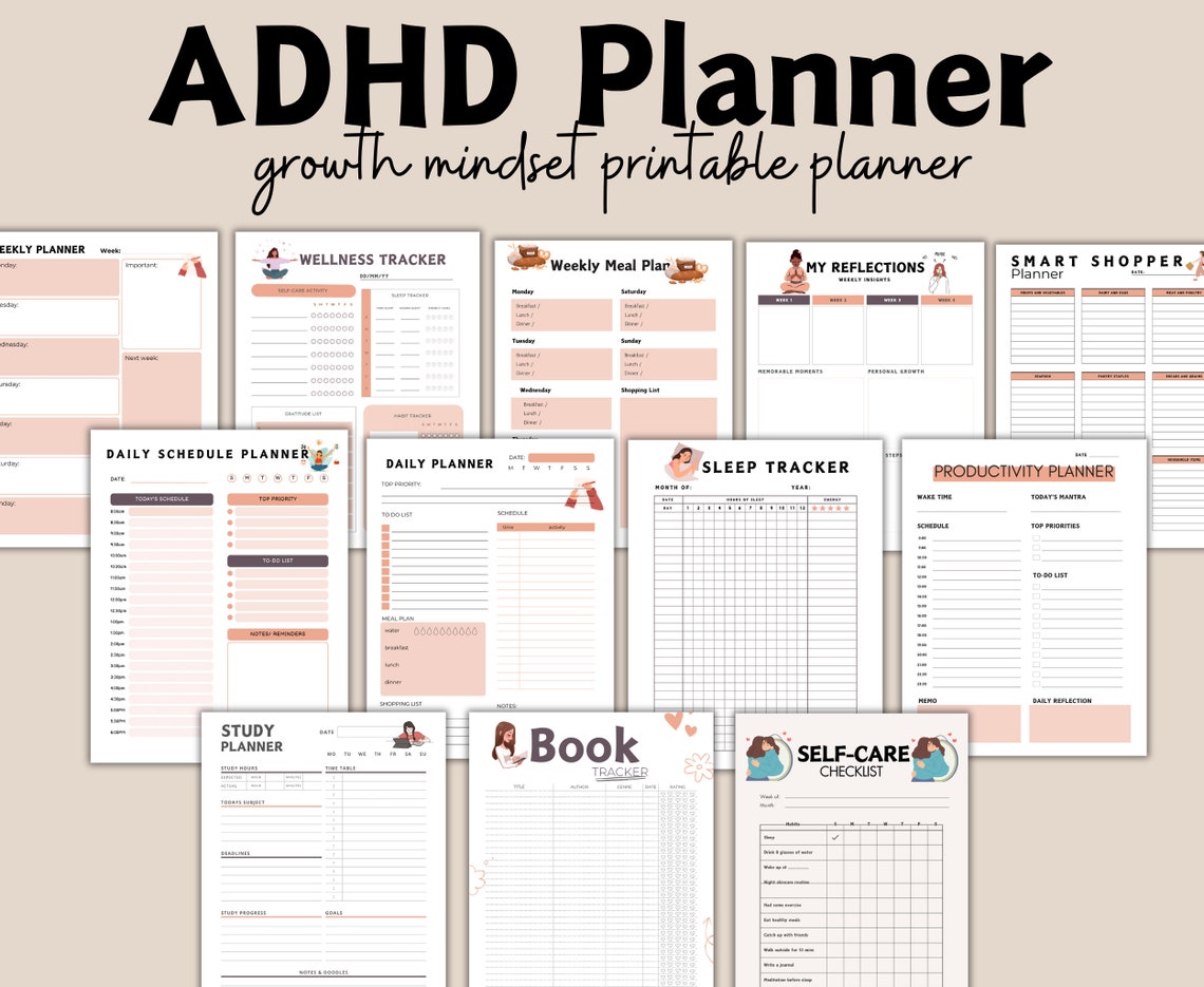 Ultimate ADHD Worksheets Mega Bundle for Adults & Teens, CBT for ADHD ...