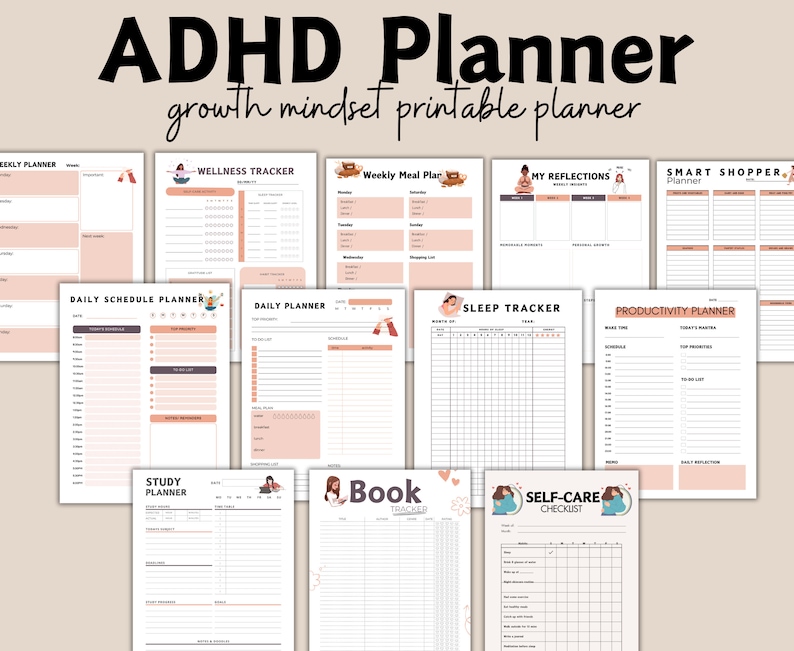Ultimate ADHD Worksheets Mega Bundle for Adults & Teens, CBT for ADHD ...