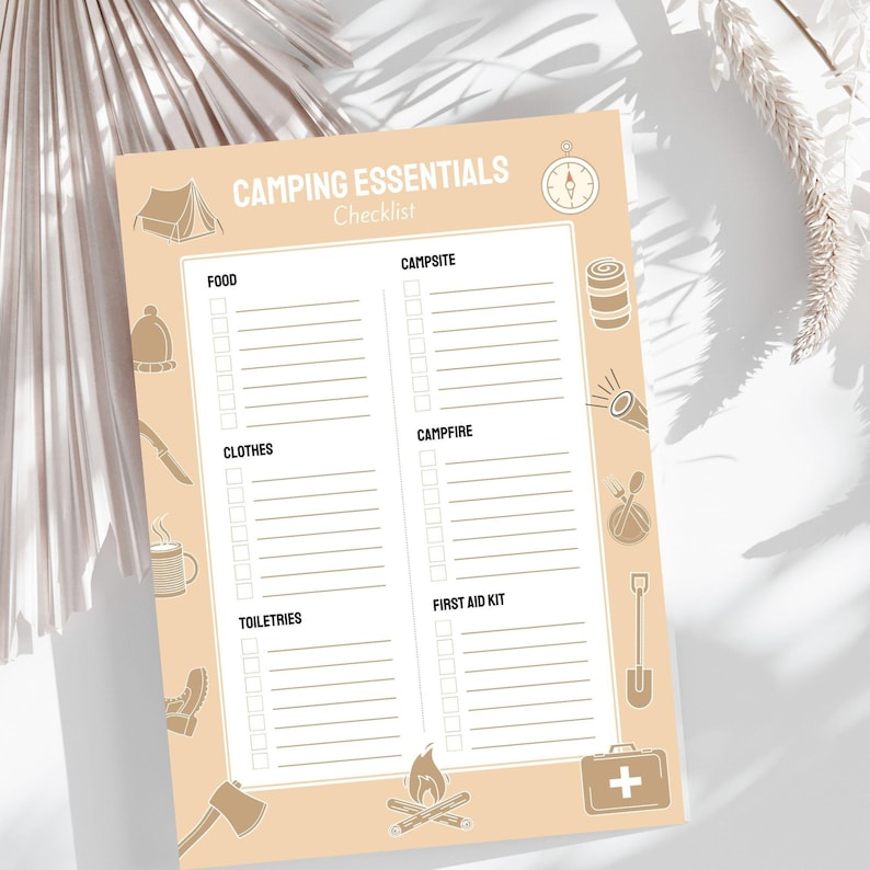 Editable Camping Checklist | Printable Camping Pack List | RV Camp ...