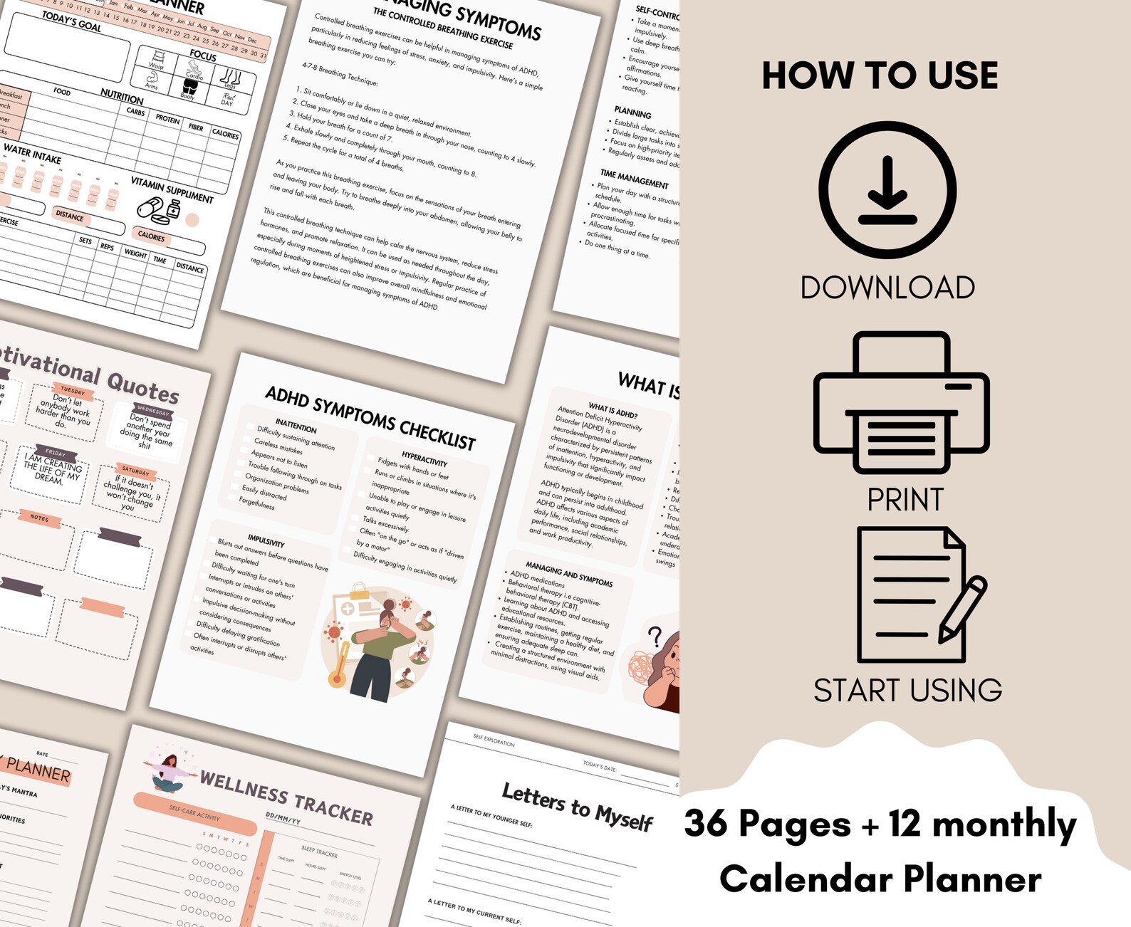 Ultimate ADHD Worksheets Mega Bundle for Adults & Teens, CBT for ADHD ...