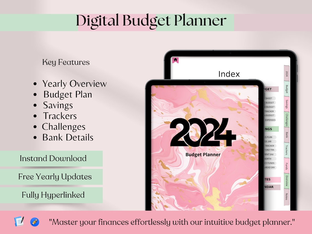 2024 Budget Planner Printable, Financial Tracker Bundle (PDF) - Etsy