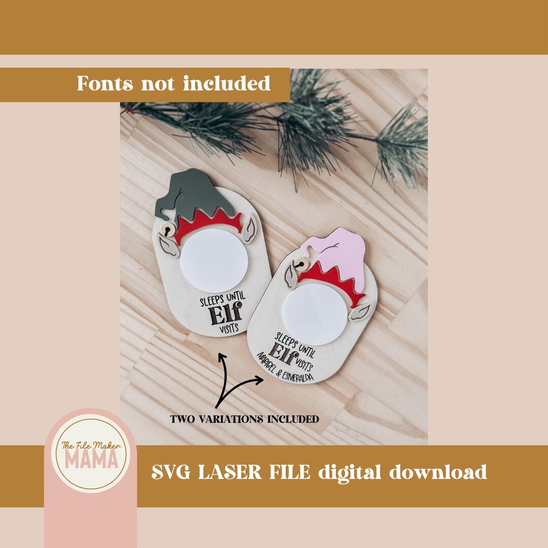 Sleeps Until Elf Visits SVG | Christmas Digital File | Magnet Frames ...