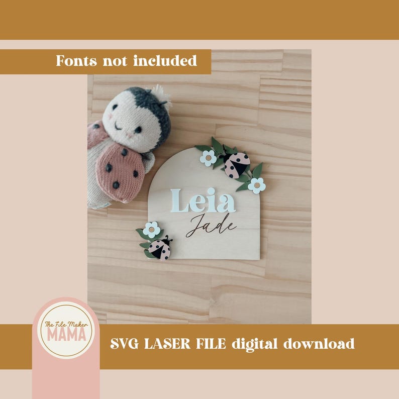 Lady Bug Baby Name Sign Cut File | SVG File | Digital Download | Laser ...