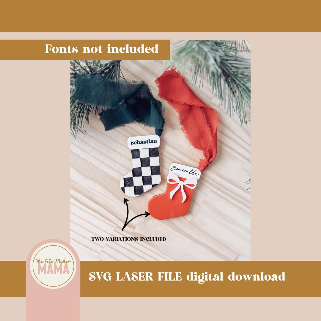 Stocking Tag Svg | Tree Ornament Laser Cut File | Christmas Files ...