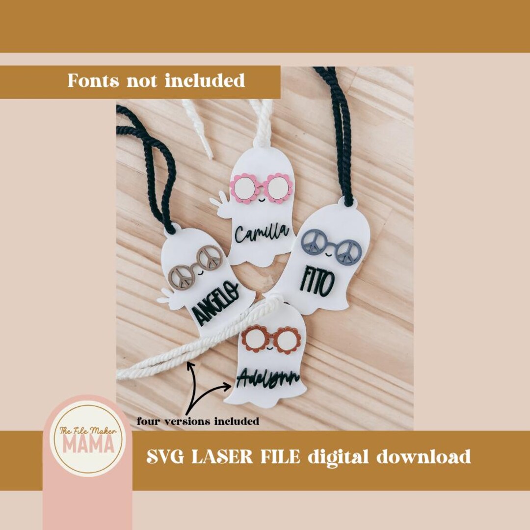 Ghost Tag SVG Boo Basket Tag Digital File Halloween Laser Cut Files ...