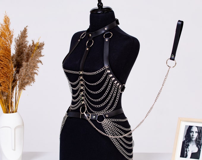 Webbed Glass & Obsidian Bat Harness - Etsy