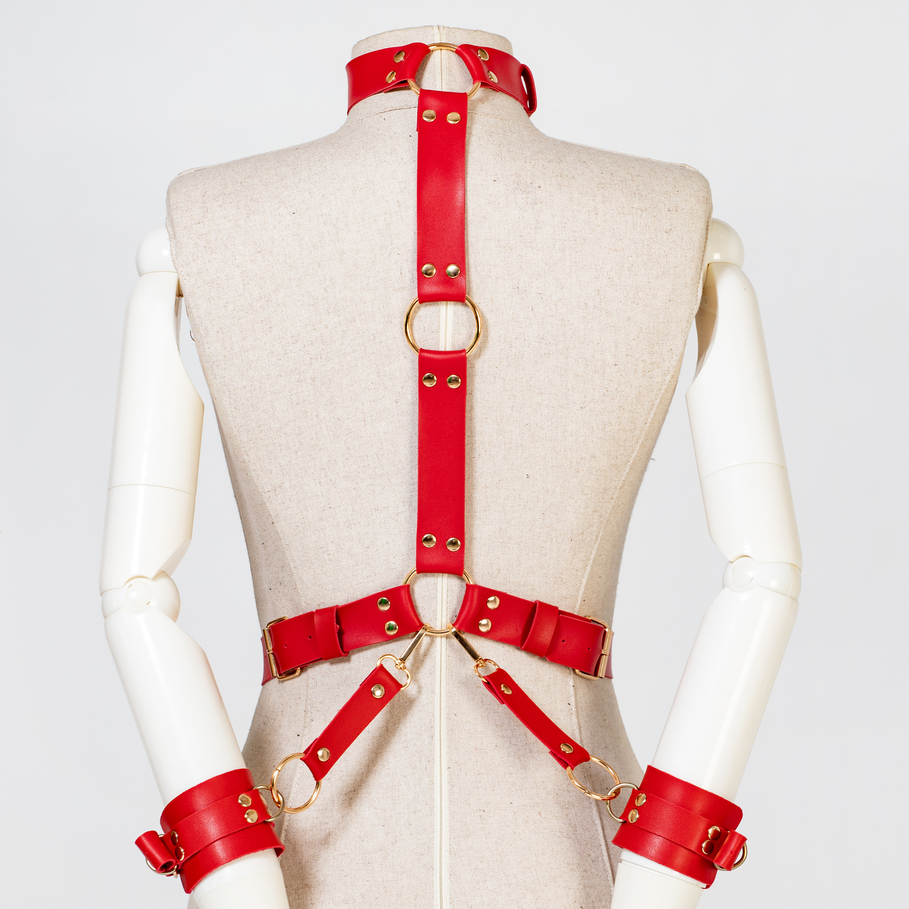 Elegant Bondage Restraint Collar, Leather Kink Collar for Submissive ...