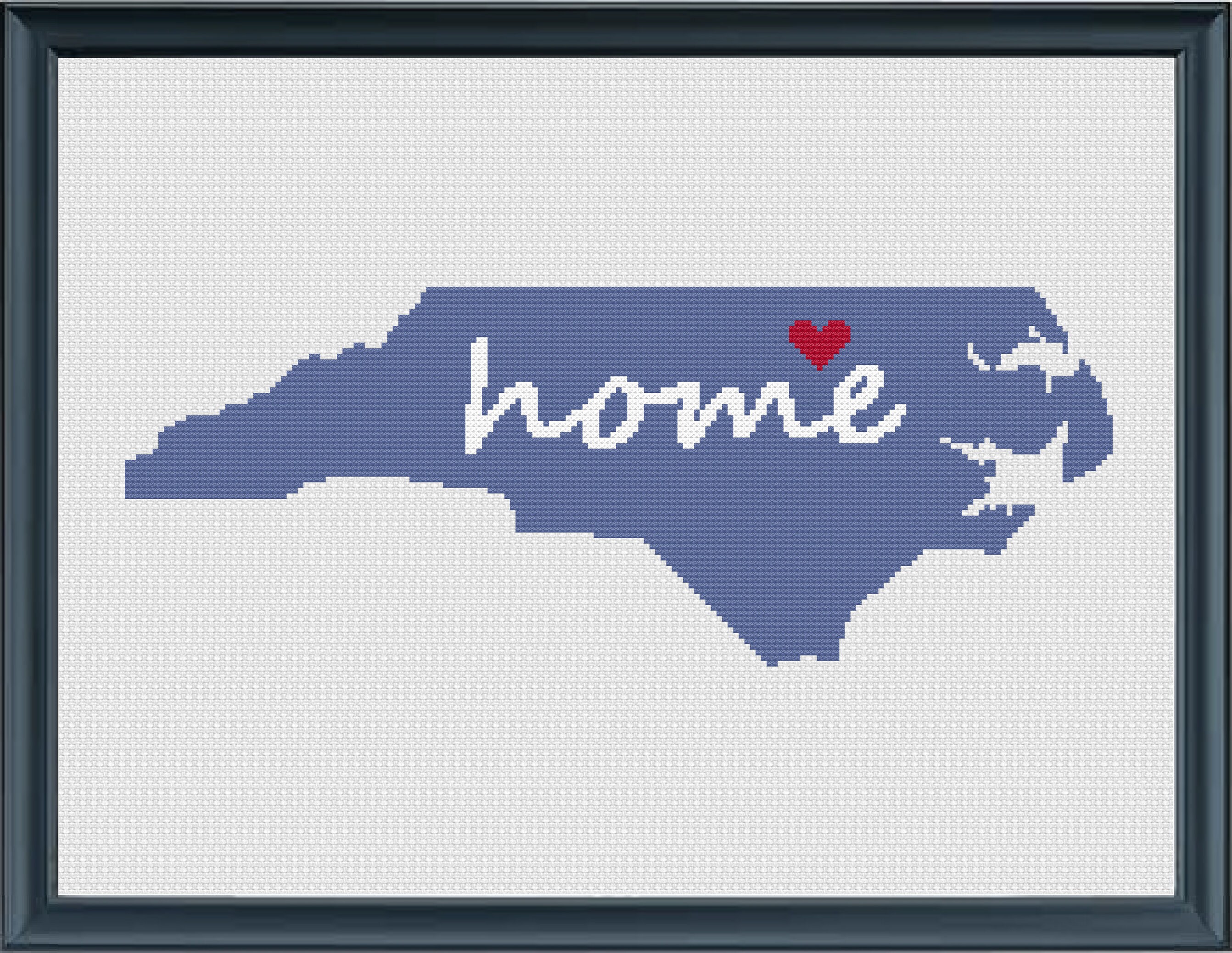 North Carolina Home Cross Stitch Pattern PDF Download, NC State Outline ...