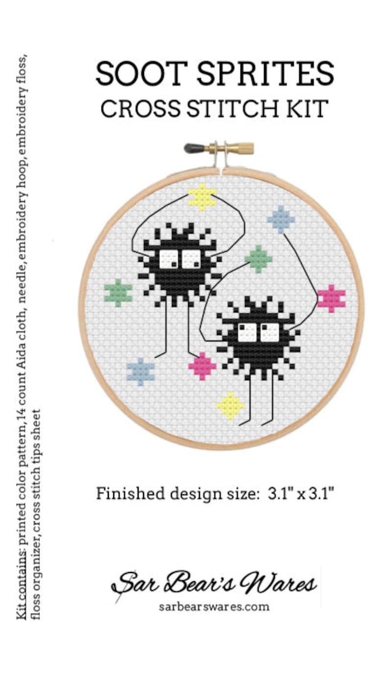 Adorable Soot Sprites Cross Stitch Kit - Beginner Friendly, Contains ...