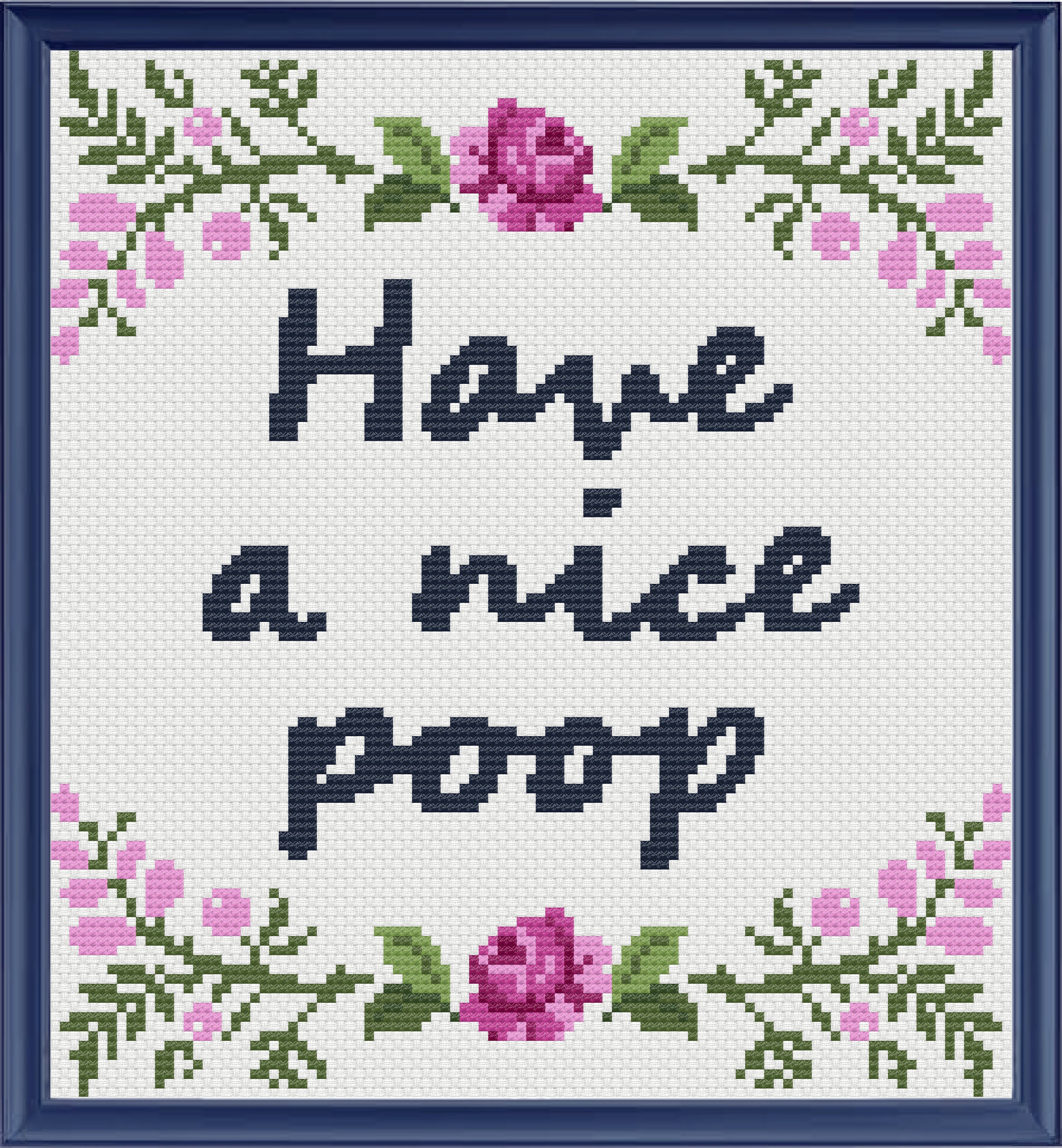 Have a Nice Poop Cross Stitch Pattern, Pink Rose, Funny Subversive PDF ...