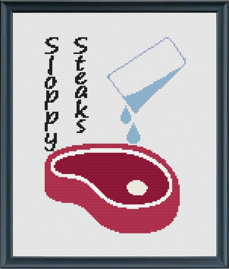 Sloppy Steaks Cross Stitch Pattern, I Think You Should Leave, ITYSL ...