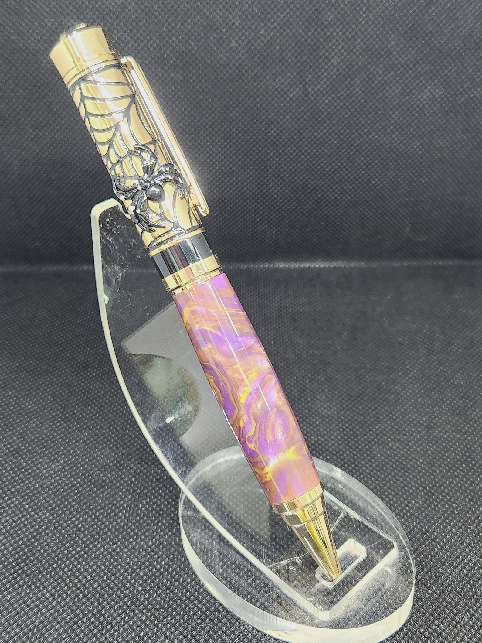 Handmade Pen, Spider, Twist Pen, Purple&gold - Etsy
