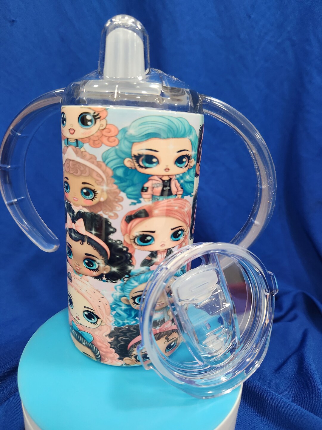 10-ounce Double Lid Kid's Sippy Cup Girl Dolls - Etsy
