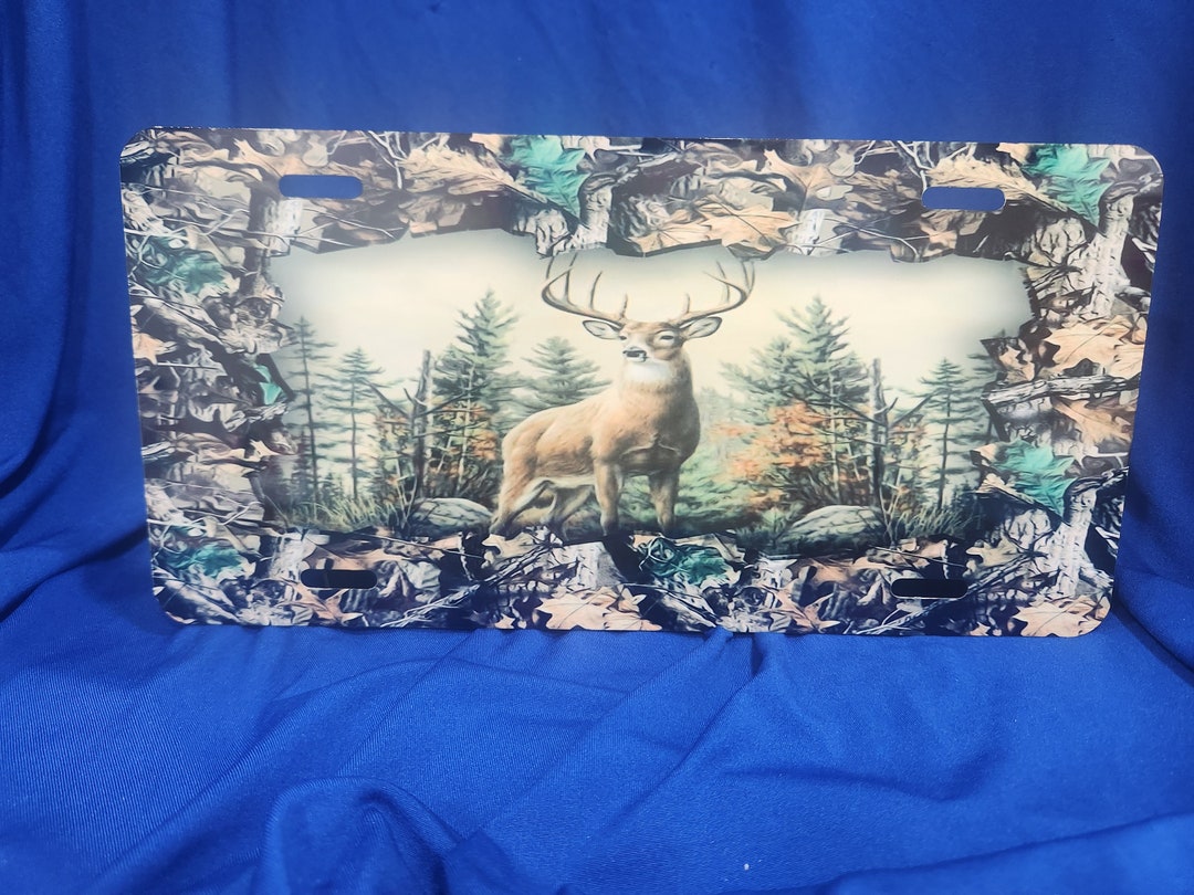 License Plate, UV Protected, Camo Deer - Etsy