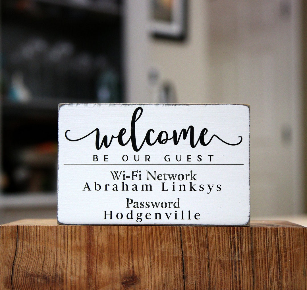 Guest Bedroom Wi-fi Custom Sign Welcome Be Our Guest - Etsy