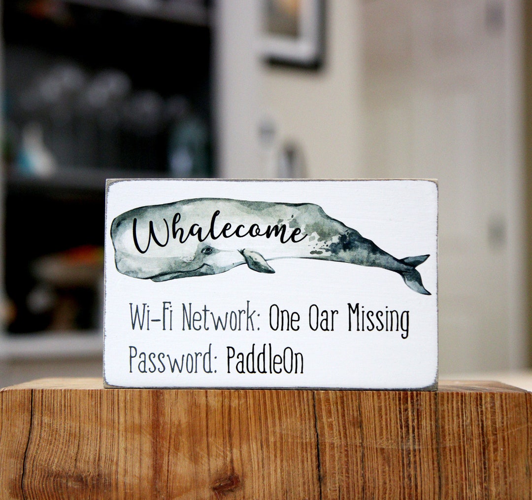 Coastal Wi-fi Custom Sign Whalecome With Whale - Etsy