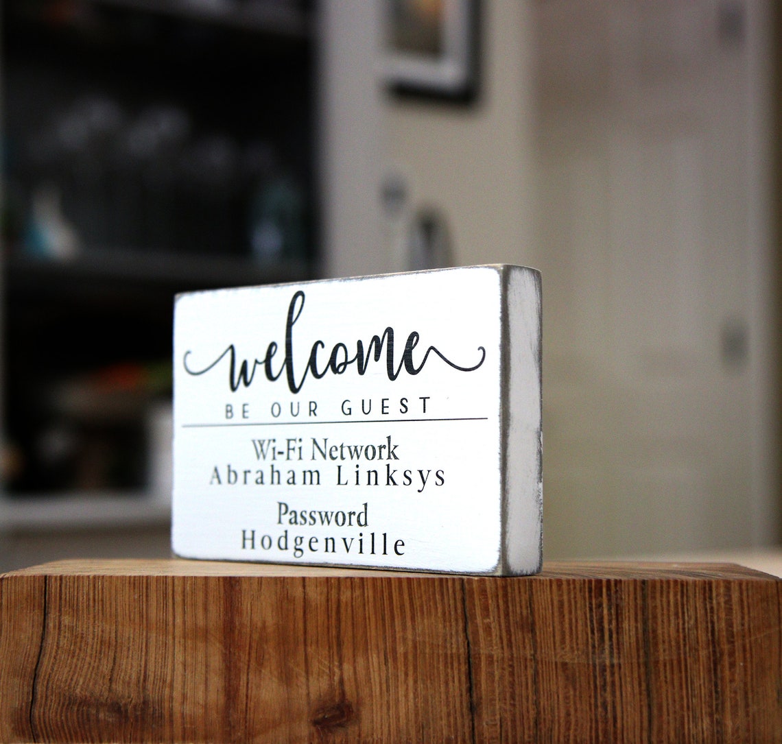 Guest Bedroom Wi-fi Custom Sign Welcome Be Our Guest - Etsy