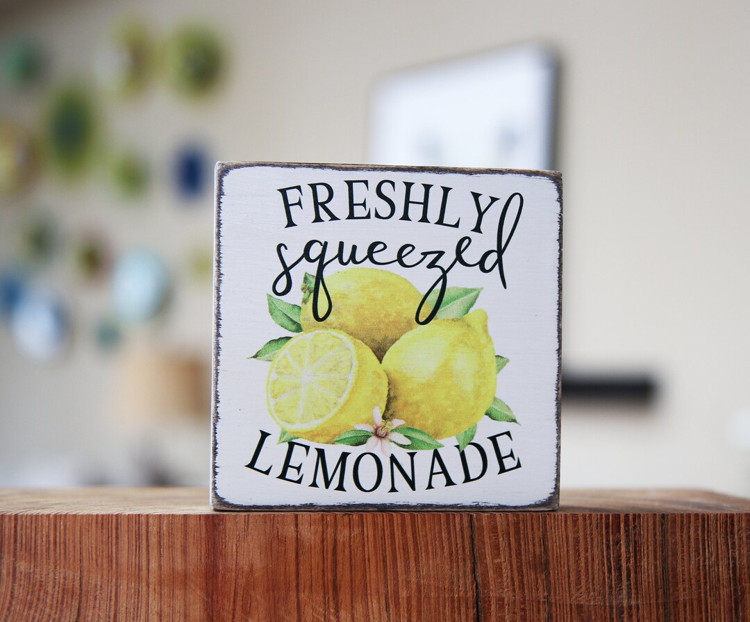 Tiered Tray Sign Freshly Squeezed Lemonade With Lemons - Etsy