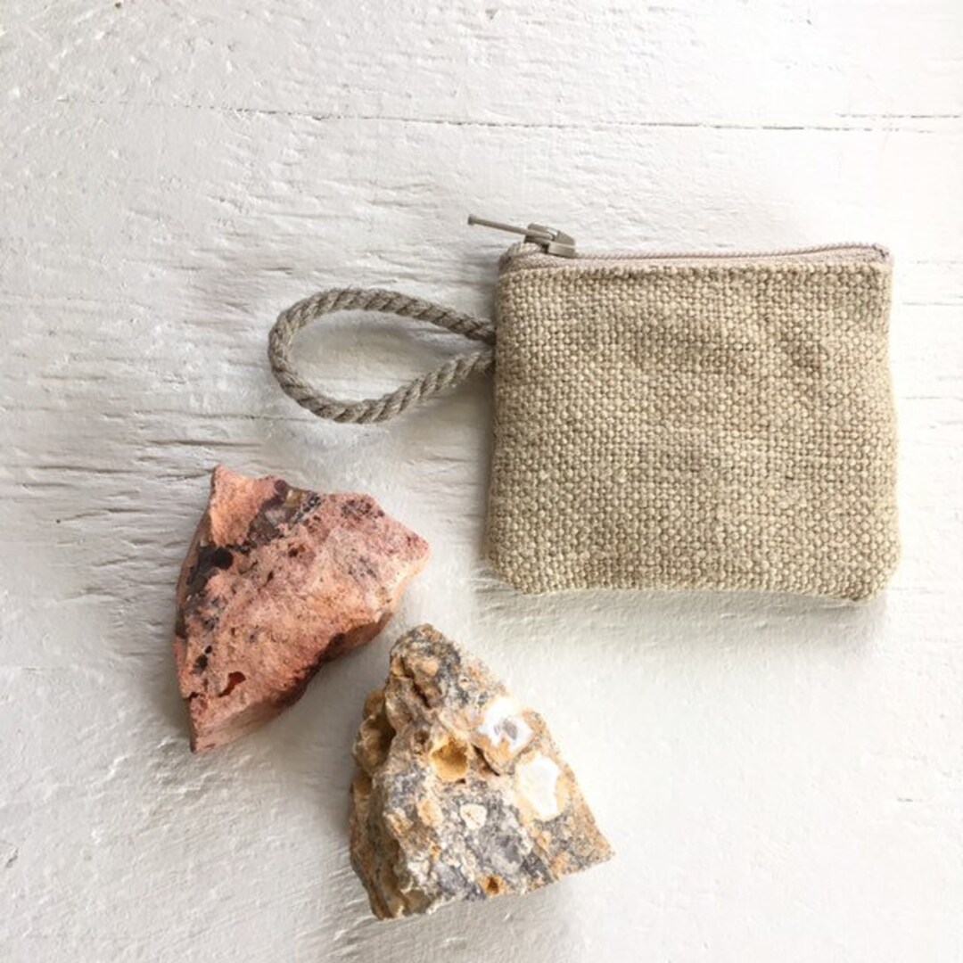 Linen Zipper Pouch: Raw Flax Coin Purse, SD Card Holder - Etsy