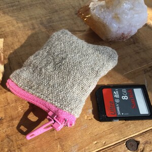 Embroidered Organic Cotton Mini Coin Pouch: Indigo Stripes - Etsy