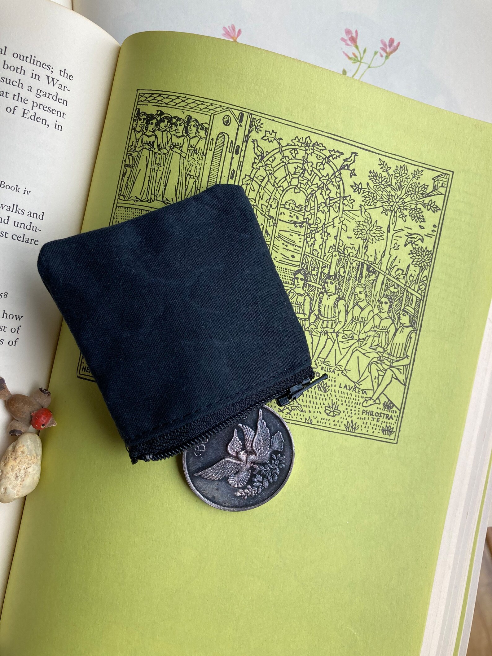 Coin Collector Penny Purse Black Waxed Canvas Coin Bag Treasure ...