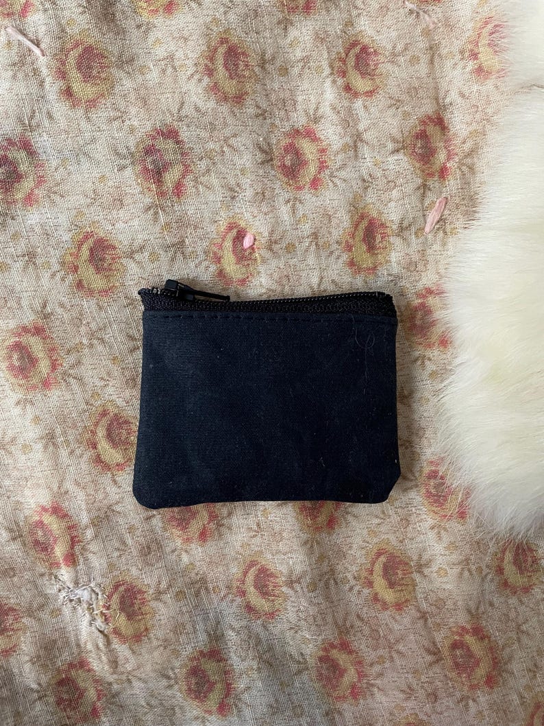 Coin Collector Penny Purse Black Waxed Canvas Coin Bag Treasure ...