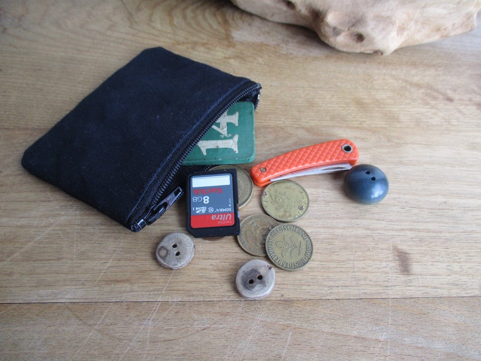 Coin Collector Penny Purse Black Waxed Canvas Coin Bag Treasure ...