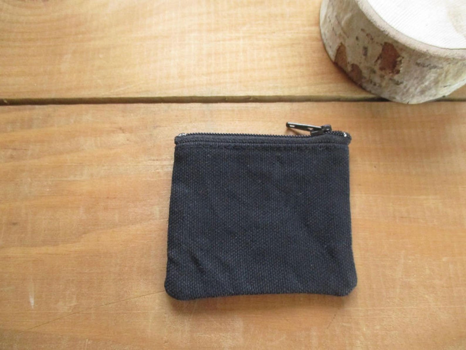 Coin Collector Penny Purse Black Waxed Canvas Coin Bag Treasure ...