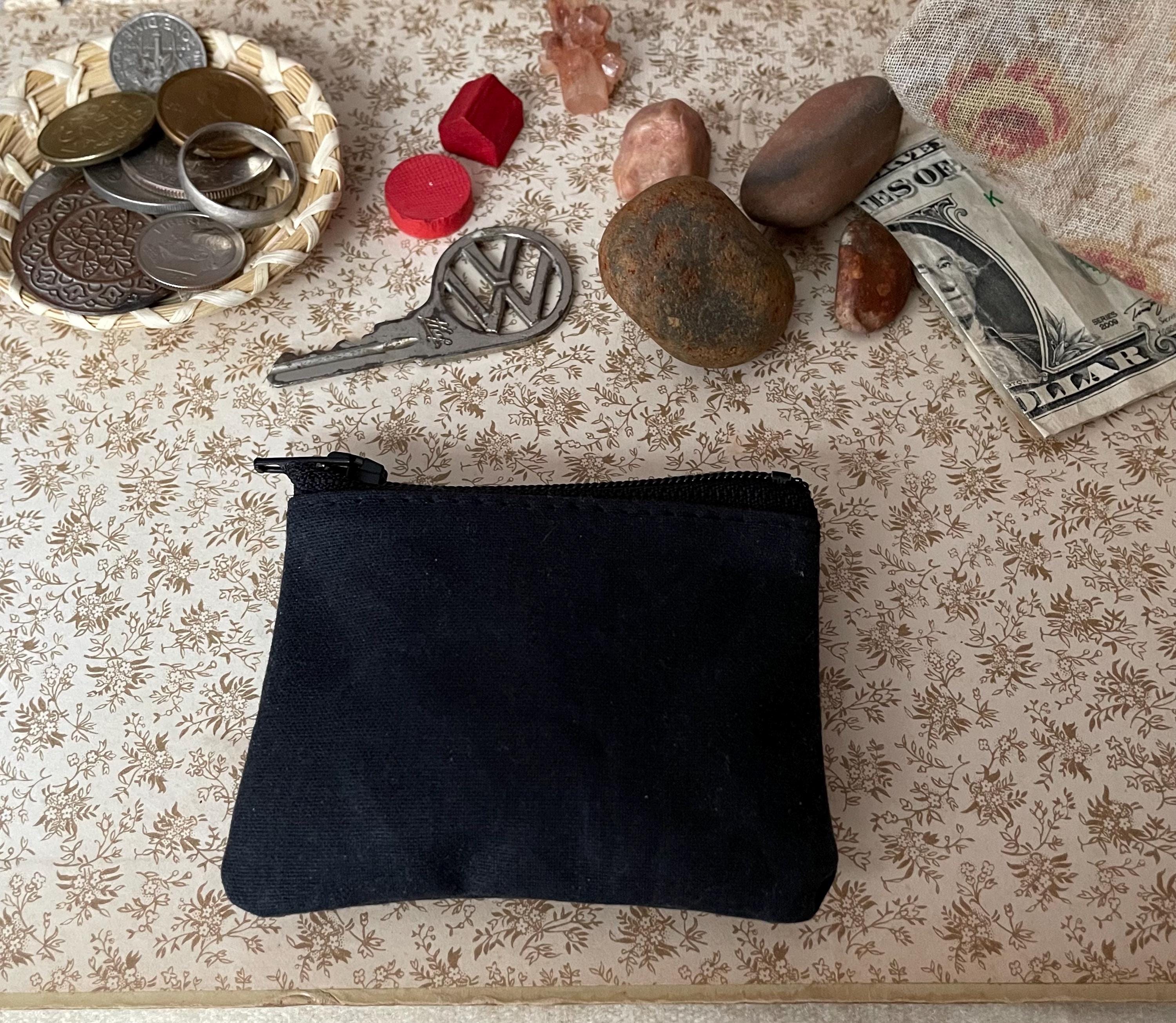 Coin Collector Penny Purse Black Waxed Canvas Coin Bag Treasure ...