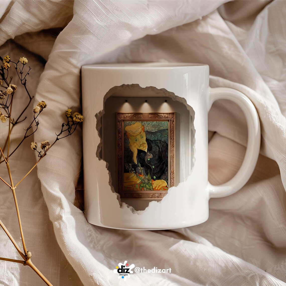 VAN GOGH 3d Artistic Botanical MUG Wrap, Coffee & Tea Cup Cute ...