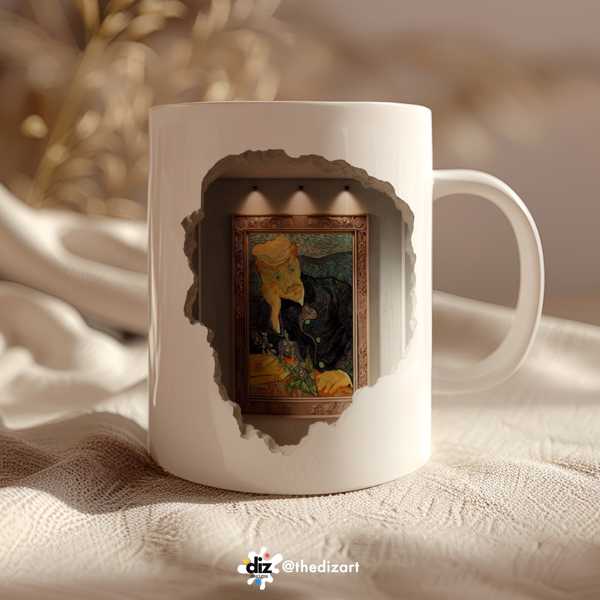 VAN GOGH 3d Artistic Botanical MUG Wrap, Coffee & Tea Cup Cute ...