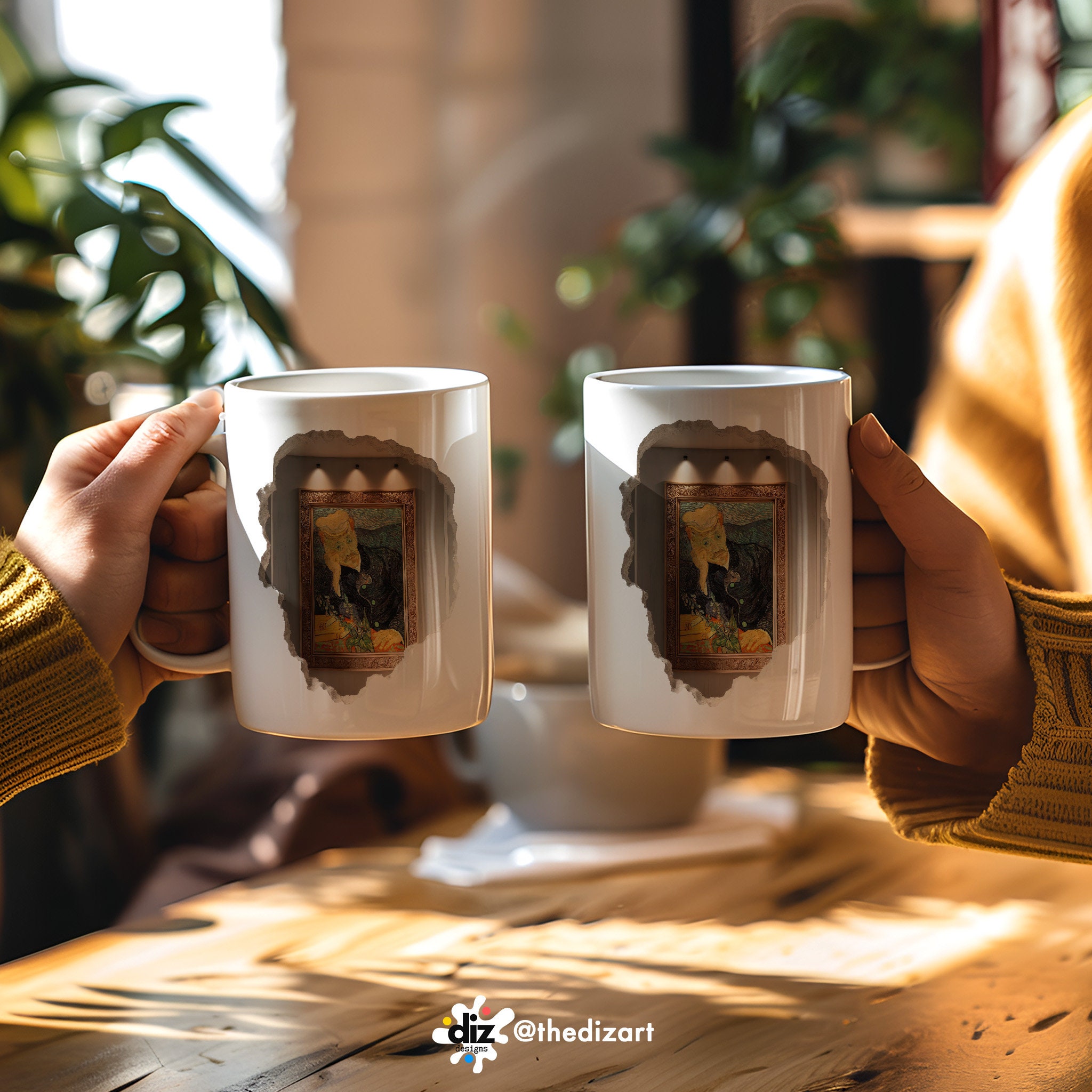 VAN GOGH 3d Artistic Botanical MUG Wrap, Coffee & Tea Cup Cute ...