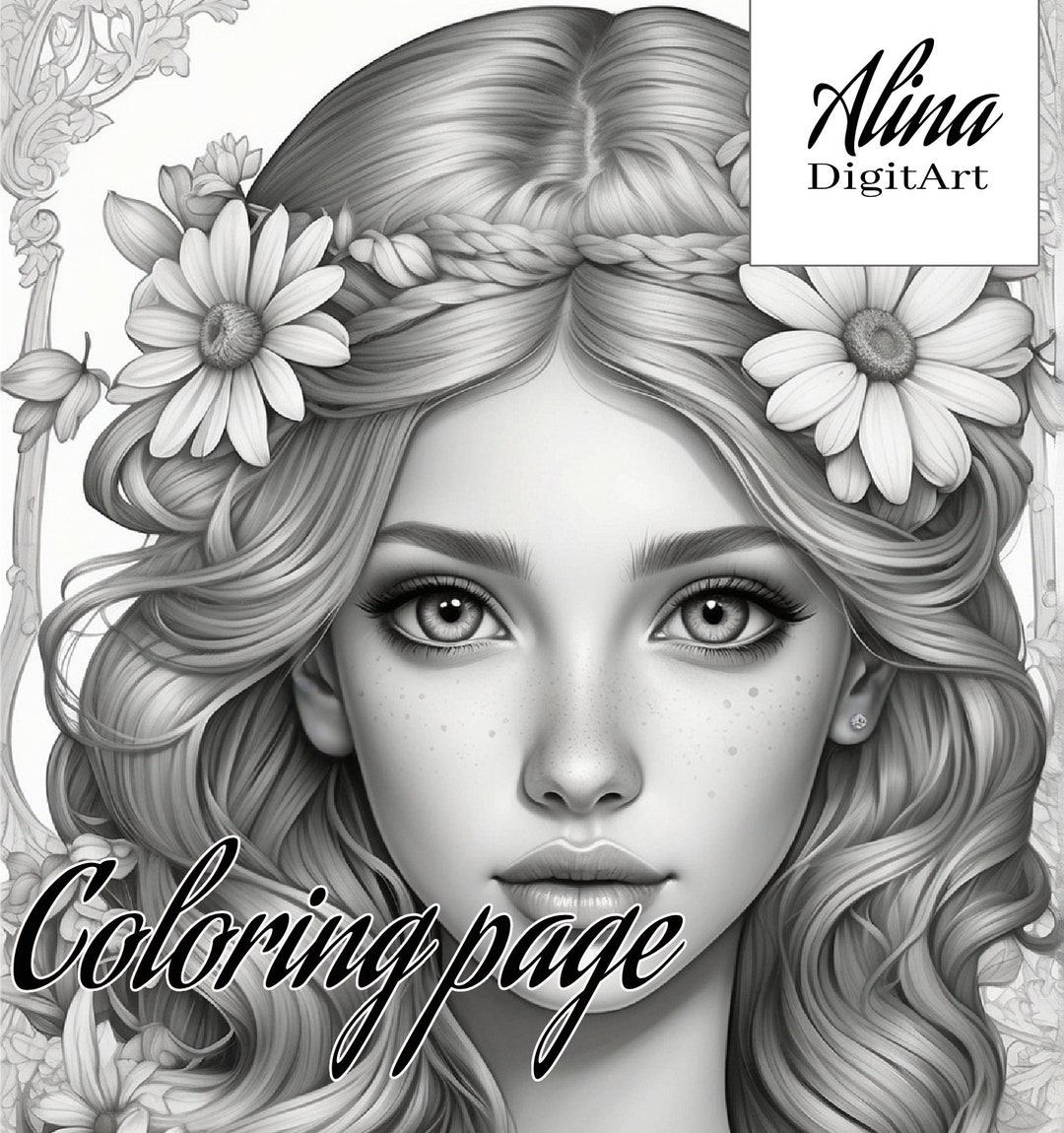 Aurora by Alina Digit Art - Premium Coloring Page | Printable Adult ...