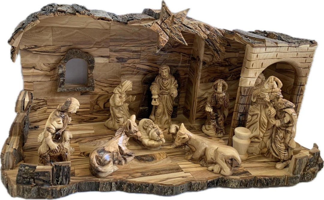 Handcrafted Nativity Manger Scene Set - Etsy