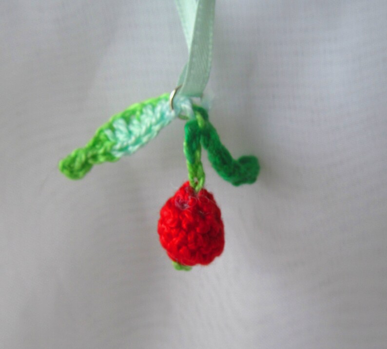 Crocheted Mini Cherry Pendant - Etsy