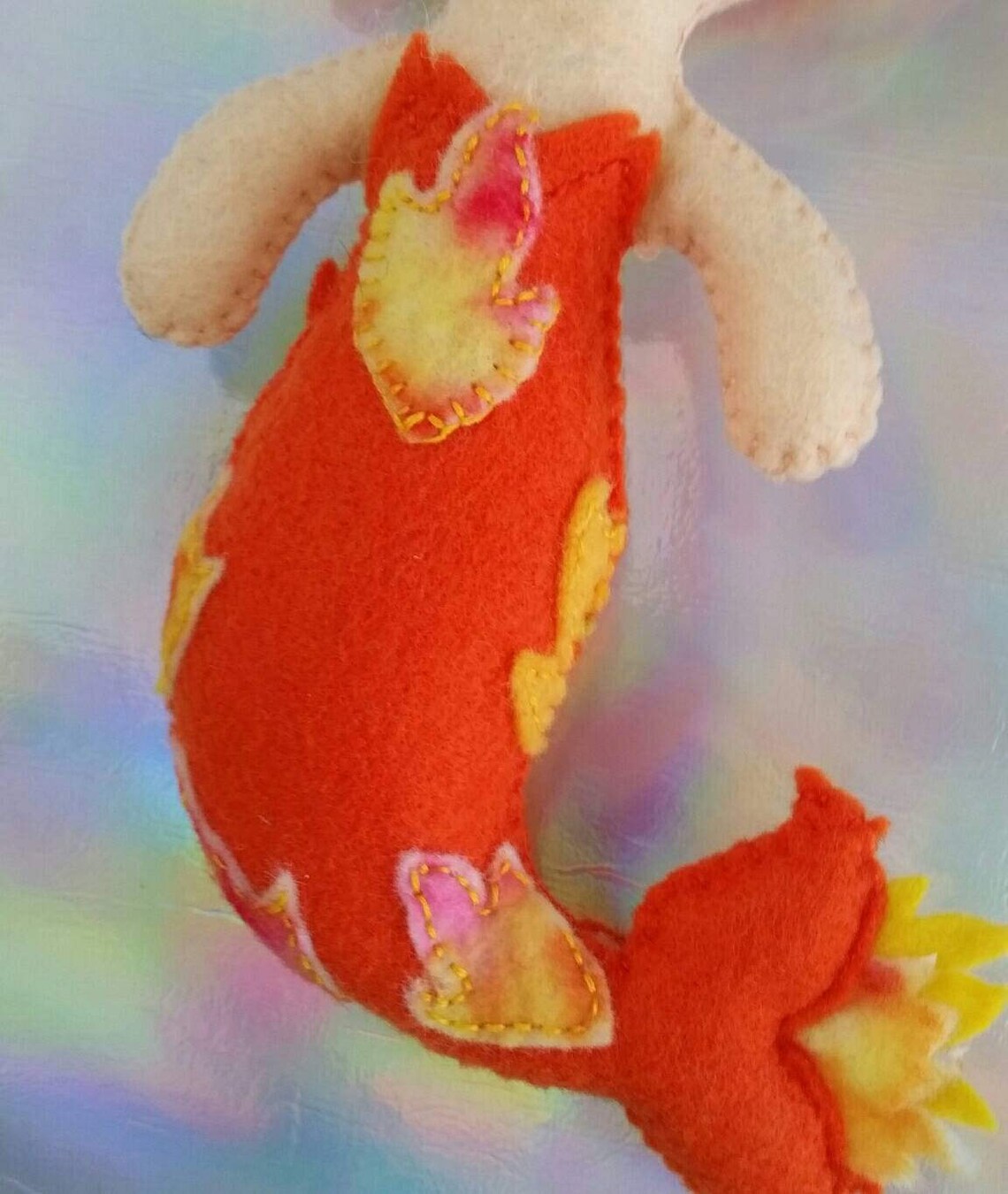 Mermaid Fire Girl Handmade Felt Art Doll - Etsy
