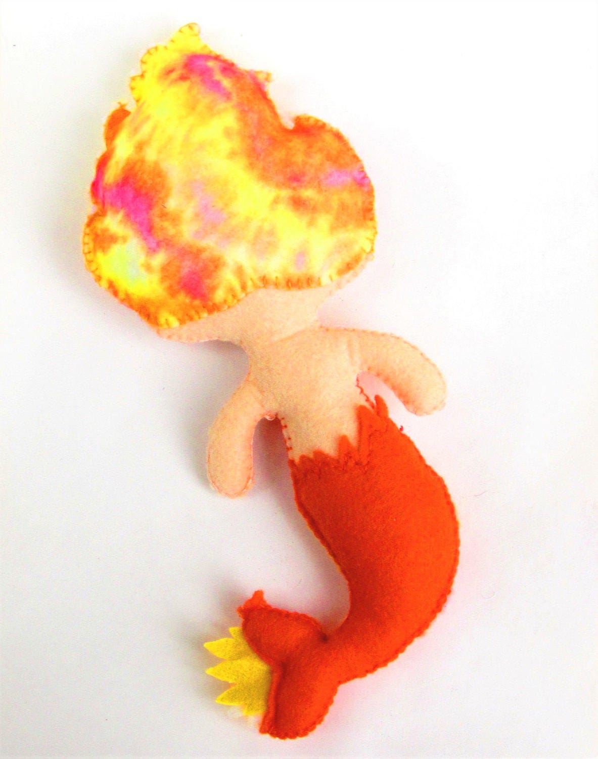 Mermaid Fire Girl Handmade Felt Art Doll - Etsy