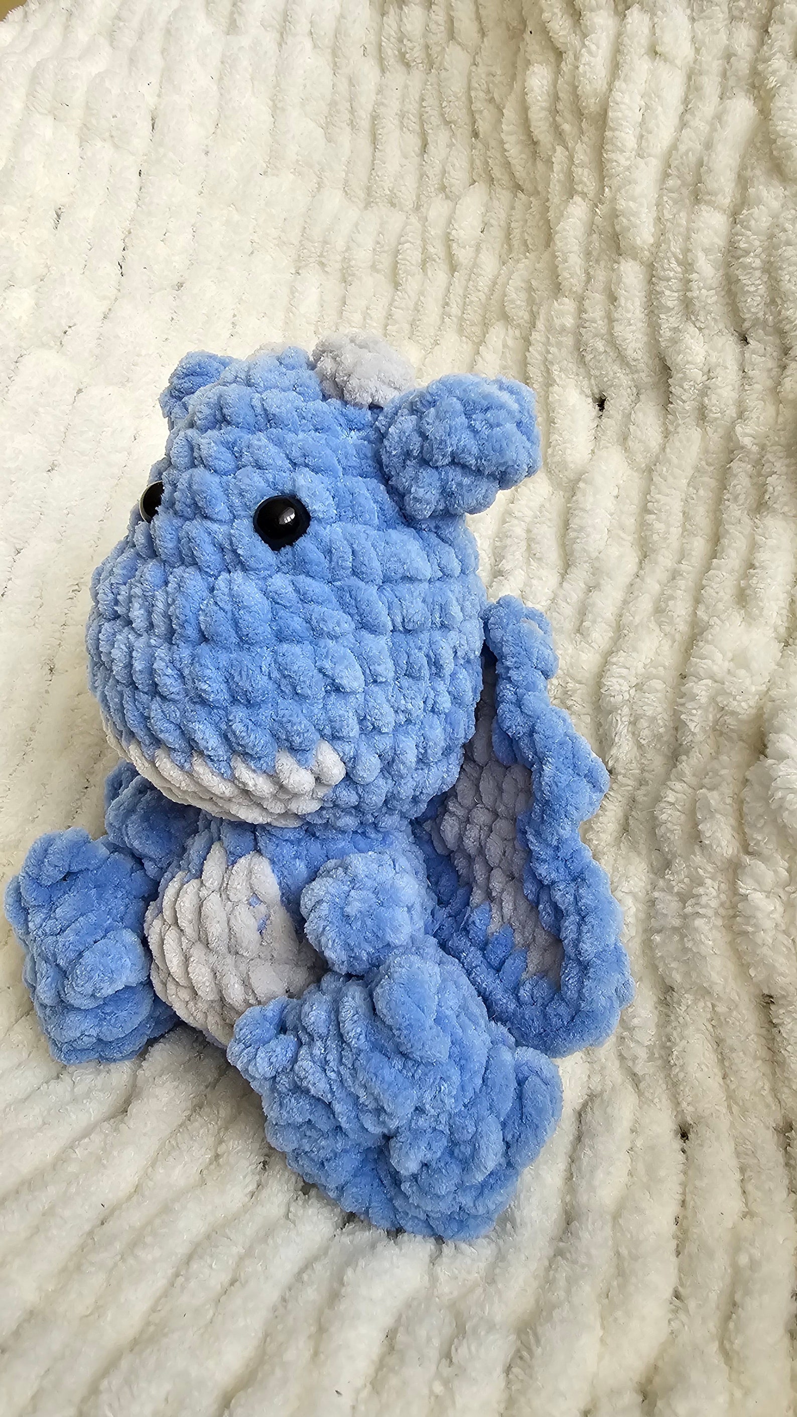 Blue Dragon, Crochet Dragon Toy, Soft Plush Amigurumi Dragon, Handmade ...