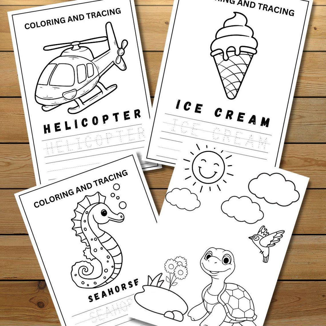 Coloring and Tracing Book for Preschool & Kindergarten Kids 110 Pages ...