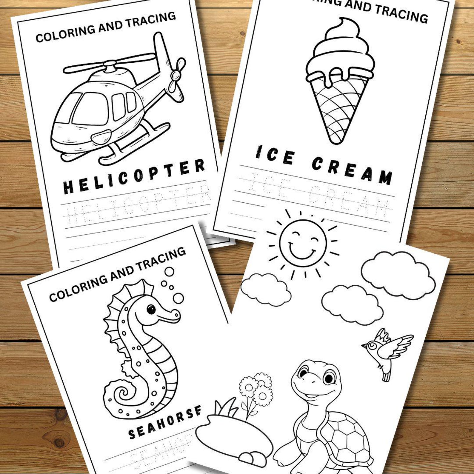 Coloring and Tracing Book for Preschool & Kindergarten Kids 110 Pages ...