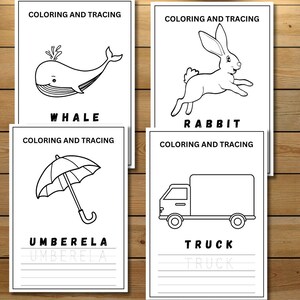 Coloring and Tracing Book for Preschool & Kindergarten Kids 110 Pages ...
