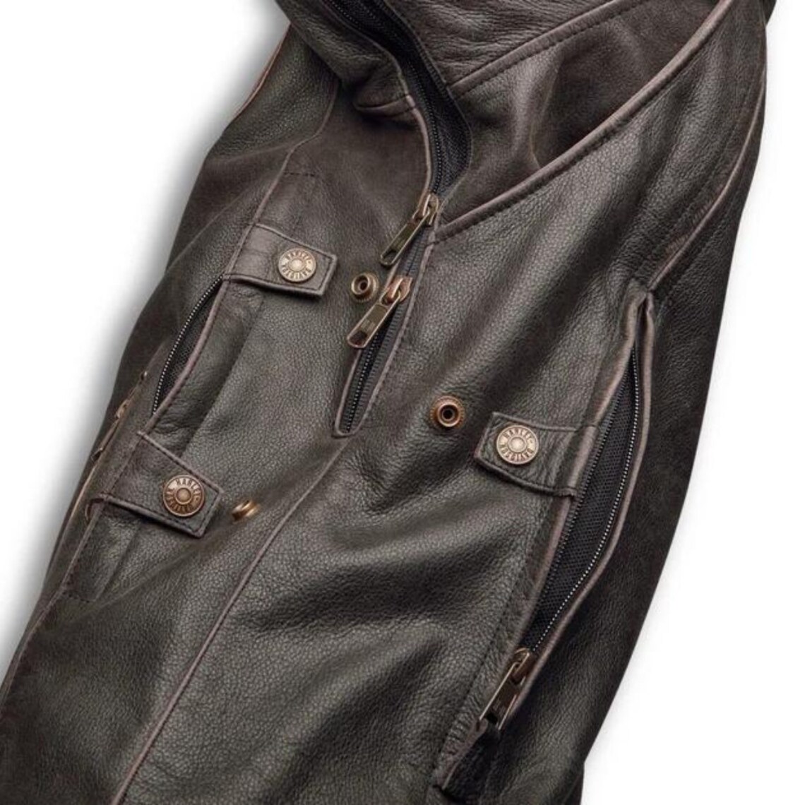 Harley-davidson Men's Trostel Triple Vent System Leather Jacket, Biker ...