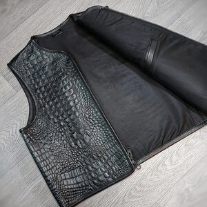 Men's Luxury Alligator Embossed Leather Vest - Etsy