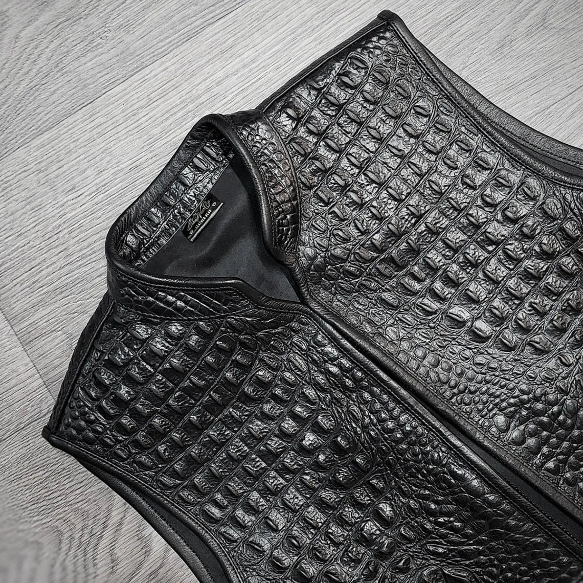 Men's Luxury Alligator Embossed Leather Vest - Etsy