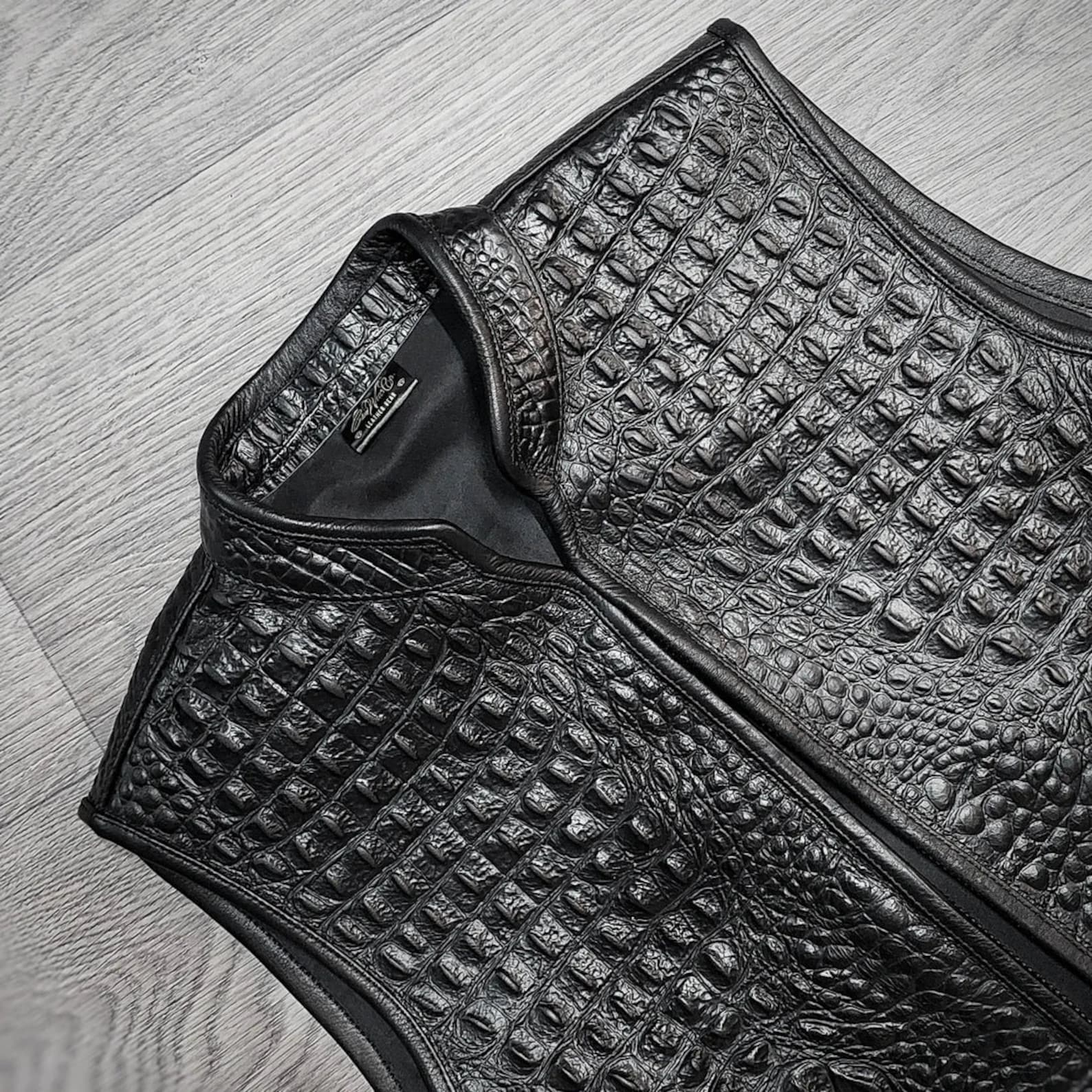 Men's Luxury Alligator Embossed Leather Vest - Etsy