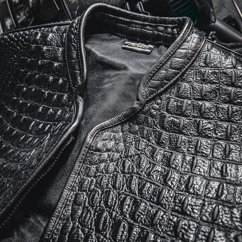 Men's Luxury Alligator Embossed Leather Vest - Etsy