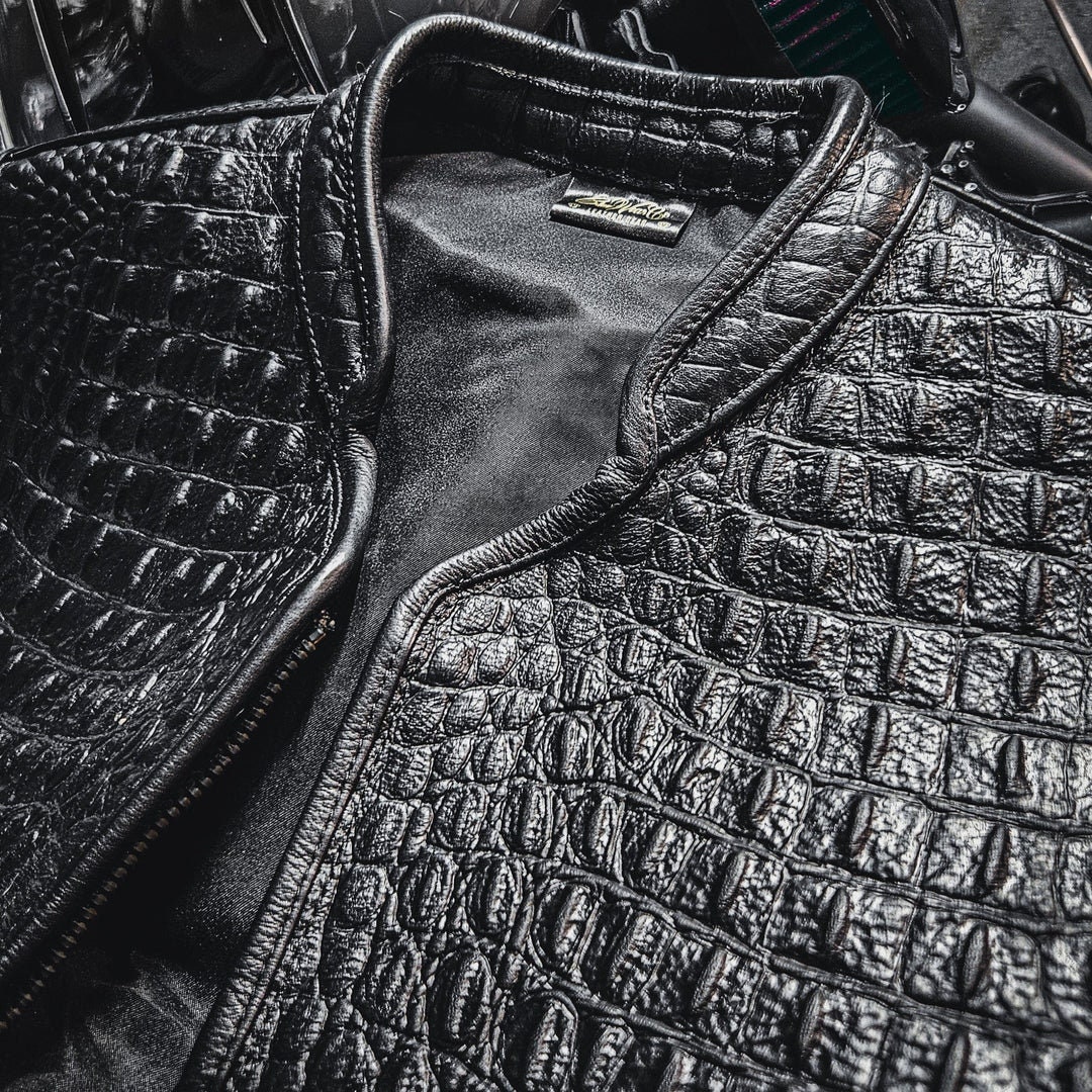 Men's Luxury Alligator Embossed Leather Vest - Etsy
